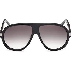 Mcm 59mm Pilot Sunglasses - Shiny Black / Gradient Smoke