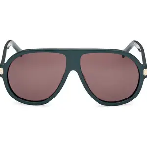 Mcm 59mm Pilot Sunglasses - Shiny Dark Green / Brown