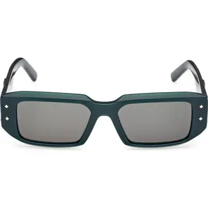 Mcm 53mm Rectangular Sunglasses - Shiny Dark Green / Green