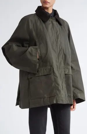 TOTEME Country Waxed Organic Cotton Chore Jacket - Forest