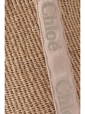 Chloé Woody Large Leather-trimmed Raffia Tote - Neutrals
