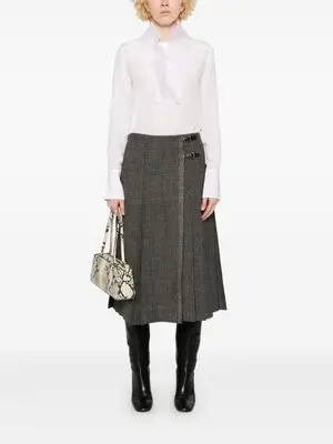DURAZZI MILANO Pleated Midi Skirt - Black
