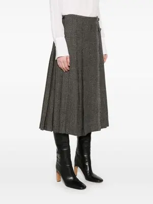 DURAZZI MILANO Pleated Midi Skirt - Black