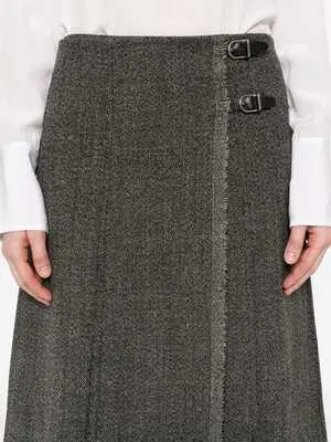 DURAZZI MILANO Pleated Midi Skirt - Black