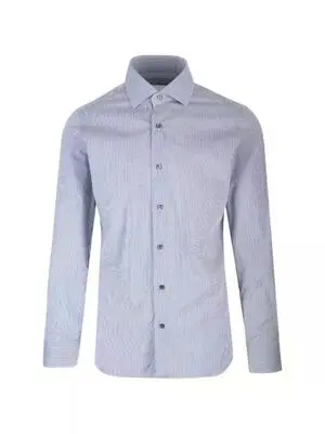 BARBA NAPOLI Checked Shirt - Blue