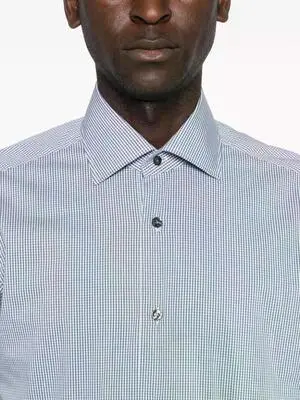 BARBA NAPOLI Checked Shirt - Blue