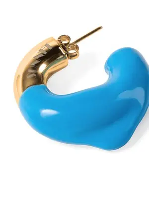 Sunnei Rubberised-detail Hoop Earrings - Gold