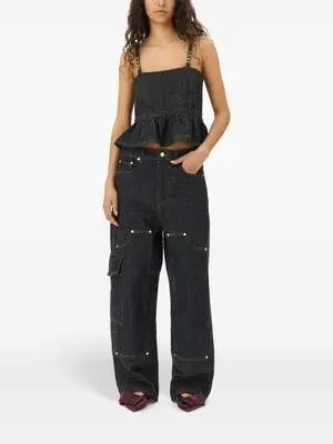 GANNI Fluffy Wide-leg Jeans