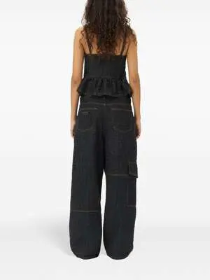 GANNI Fluffy Wide-leg Jeans