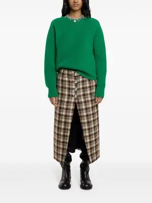 Rabanne Tartan-pattern Midi Skirt
