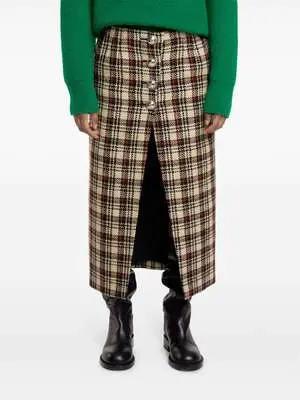 Rabanne Tartan-pattern Midi Skirt