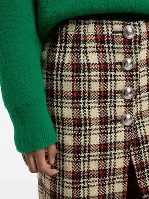 Rabanne Tartan-pattern Midi Skirt
