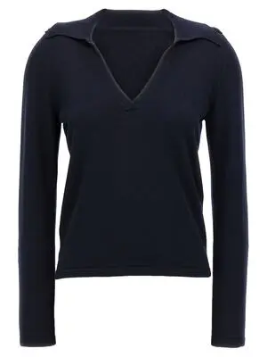 FORTELA Lou Cashmere Polo Sweater - Blue