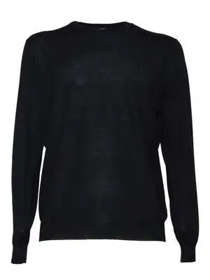 PHI FDL Girocoll Long Sleeve Crew Neck Sweater - Black