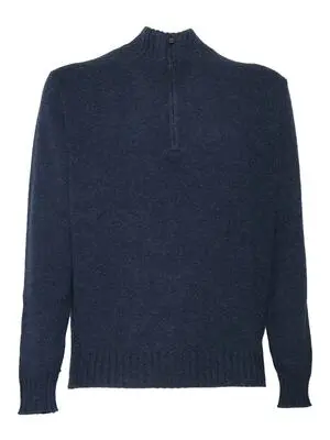 PHI FDL Wool And Cashmere Zipped Sweater - Blue