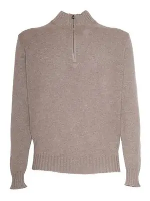 PHI FDL Wool And Cashmere Zipped Sweater - Brown