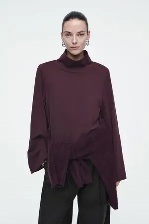 Cos Funnel-neck Long-sleeved T-shirt