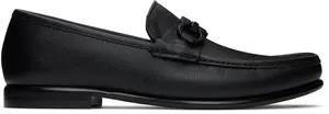 FERRAGAMO Ferragamo Black Gancini Ornament Loafers - Nero