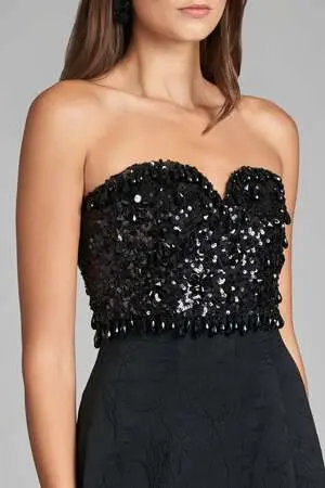 Sachin & Babi Lillian Jacquard Cloque Gown
