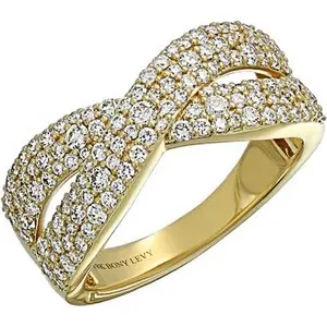 Bony Levy Diamond Crossover Ring - 18k Yellow Gold
