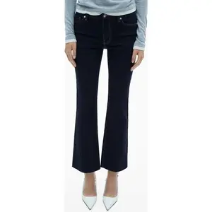 Mango Sienna Crop Flare Jeans - Open Blue
