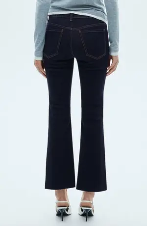 Mango Sienna Crop Flare Jeans - Open Blue
