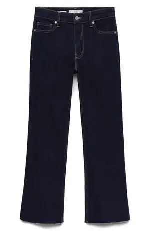 Mango Sienna Crop Flare Jeans - Open Blue