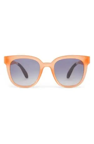 Toms TOMS Juniper 54mm Round Frame Sunglasses Peach Crystal Fade/ Blue