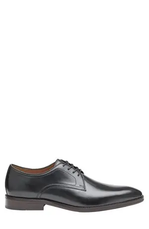 Johnston & Murphy Sullivan Plain Toe Derby - Black Italian Calfskin