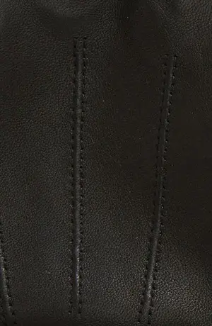 Robert Barakett Leather Gloves With Knit Wool Cuff - Black