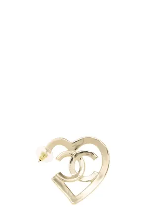 Chanel Cc Open Heart Earrings