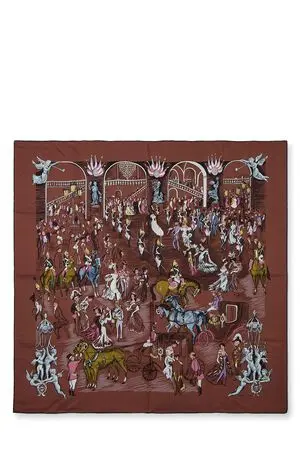 Hermès Multicolor 'soirée De Gala' Silk Scarf 90