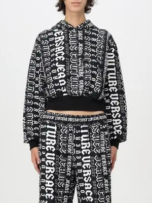 Versace All-over Logo Print Hoodie - Black