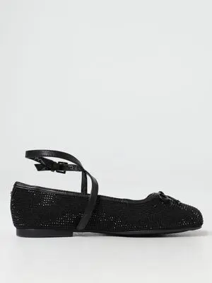 Michael Kors Embellished Ballet Flats With Ankle Strap - Black