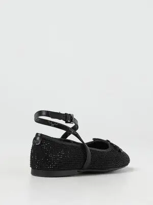Michael Kors Embellished Ballet Flats With Ankle Strap - Black