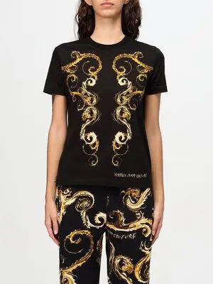 Versace T-shirt With Gold Embellishments - Black
