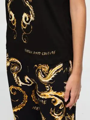 Versace T-shirt With Gold Embellishments - Black