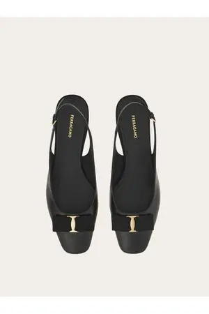 FERRAGAMO Iconic Bow Slingback - Black