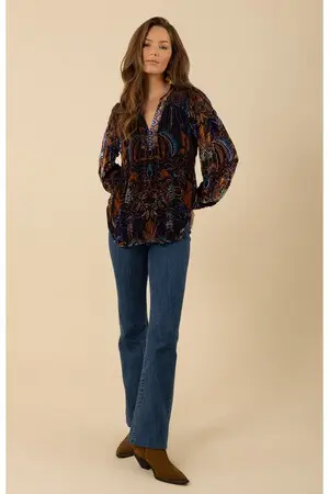 Hale Bob Hale Bob Danielle Velvet Burnout Top - Pink