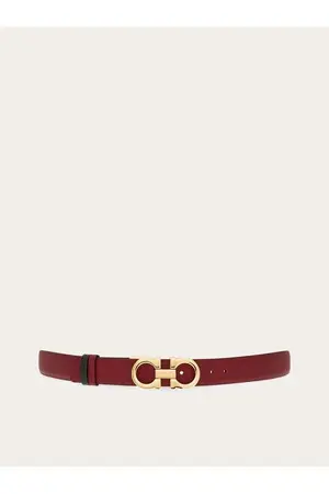 FERRAGAMO Adjustable And Reversible Gancini Belt - Burgundy
