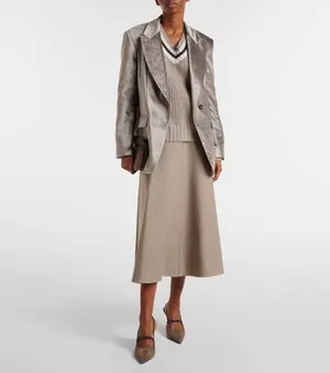 Brunello Cucinelli Cotton-blend Velvet Blazer - Grey