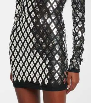 Rabanne Studded Jersey Mini Dress