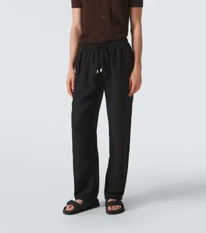 Vilebrequin Pacha Linen Wide-leg Pants - Black
