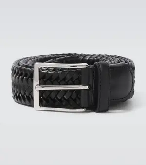 Rubinacci Braided Leather Belt - Black