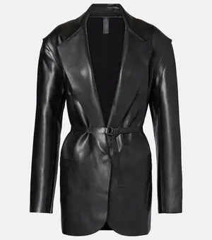 Norma Kamali Oversized Faux Leather Blazer
