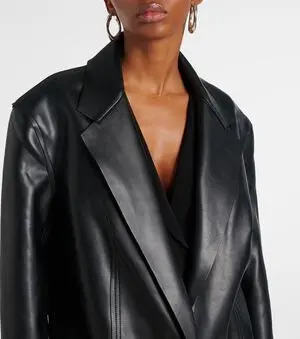 Norma Kamali Oversized Faux Leather Blazer