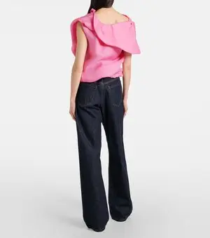 Dries Van Noten Draped Silk Satin Top