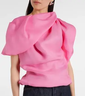 Dries Van Noten Draped Silk Satin Top