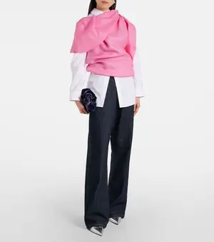 Dries Van Noten Draped Silk Satin Top