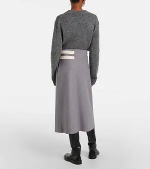 JIL SANDER Wool-blend Wrap Skirt - Grey